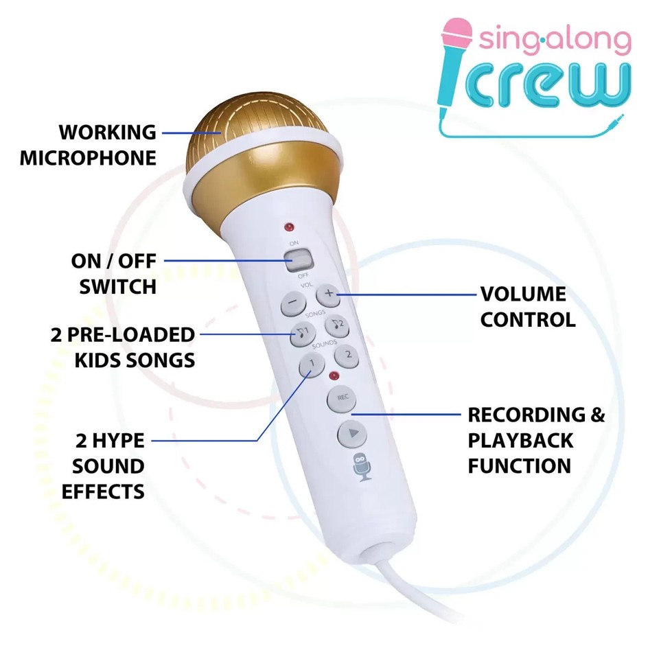 Uniqueen Sing Along Karaoke Backpack Toy Plush Microphone Speaker Kid ...