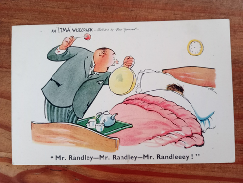 WW2 era Tucks comic postcard - "Mr Randley - Mr Randley - Mr Randleeey ...