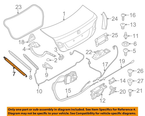 BMW OEM 11-16 528i xDrive Trunk Lid Lid Components-Tension Spring ...