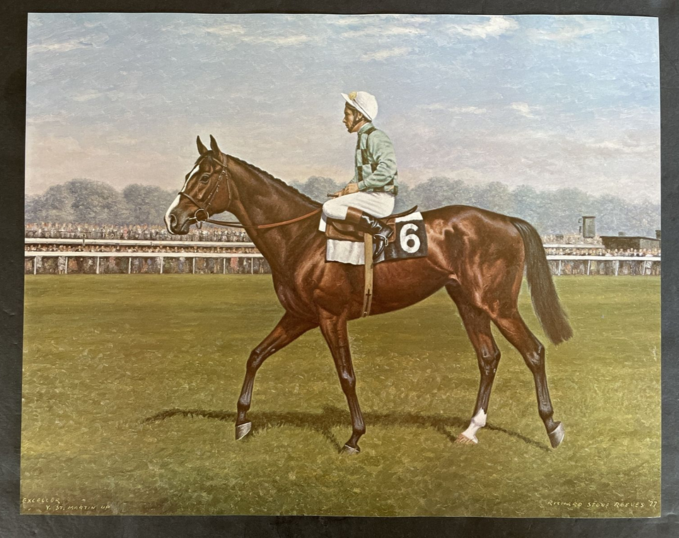Richard Stone Reeves Print Page EXCELLER Race Horse Racing Dark ...