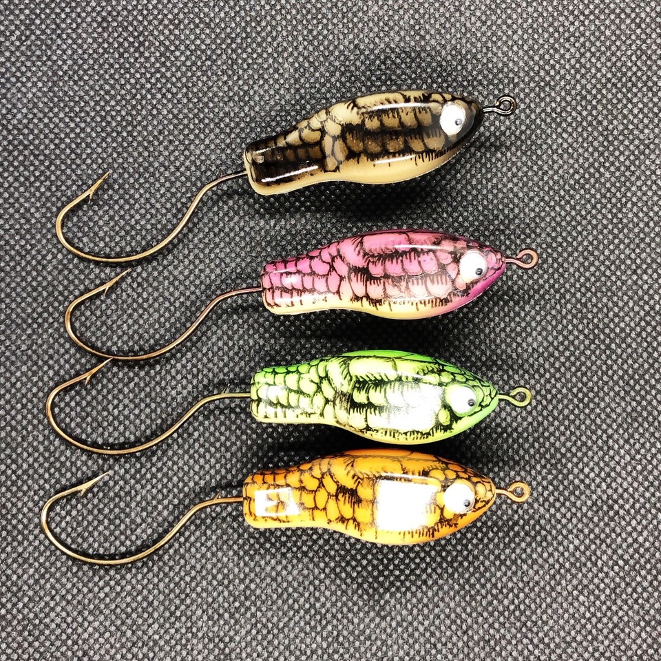 NOS 24pc Renosky Super Snake Topwater Vintage Fishing Lure 4 Heads + 20 ...