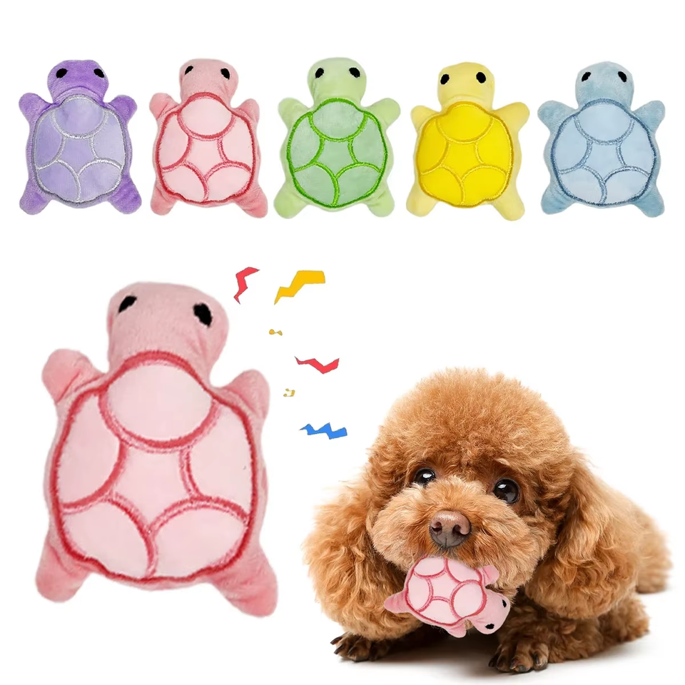 Dog Toy Mini Turtle Plush Chew Toy for Puppies Teething Relief ...