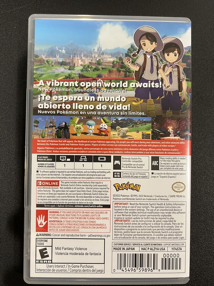 Pokemon Violet - Nintendo Switch (Excellent Condition) 45496598969 | eBay