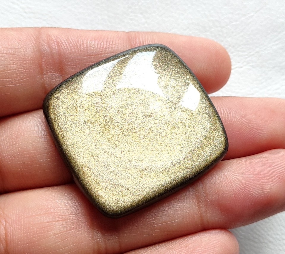 Natural Golden Obsidian Smooth Cushion Cabochon Loose Gemstone 67 Cts ...