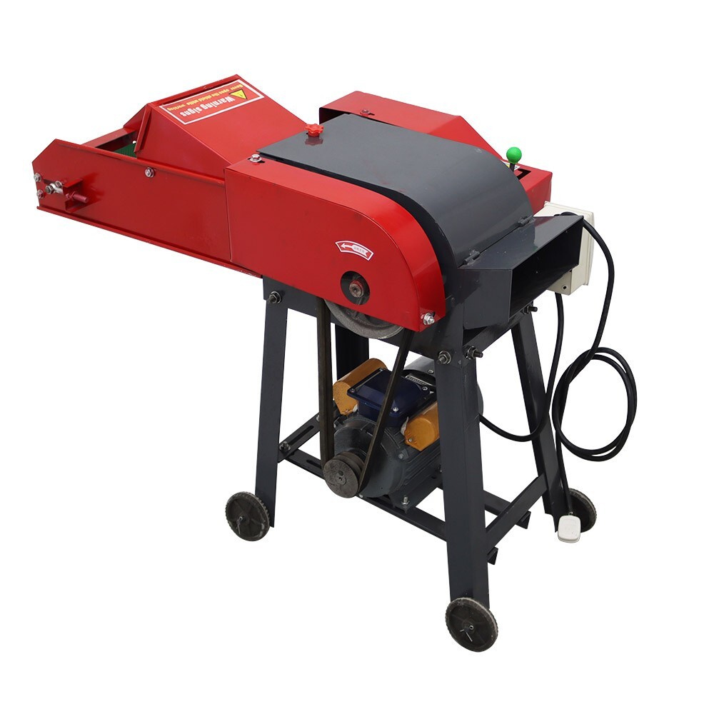 Hay cutter pulverizer with belt conveyor 4-blade Hay chopper 220V 3000w ...