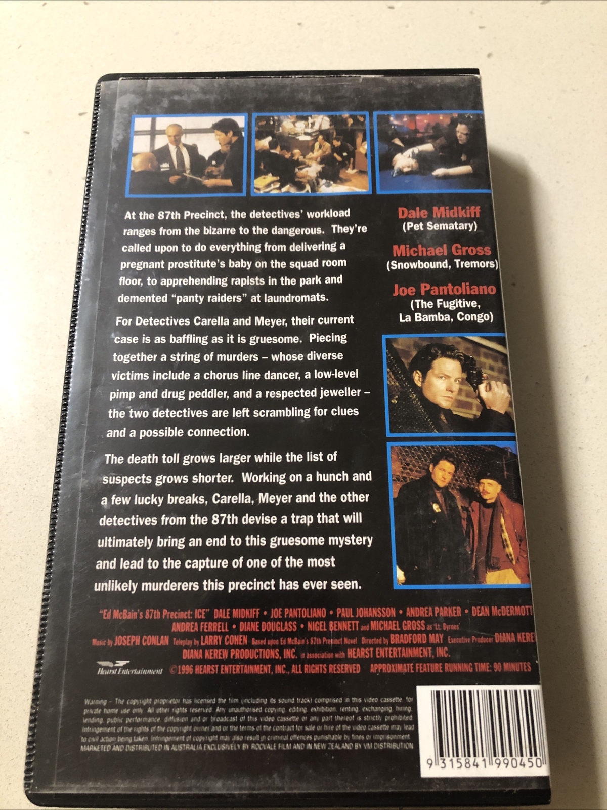 VHS Video Cassette Tape Ed McBain's ICE, Rated M15+ Michael Gross Dale ...