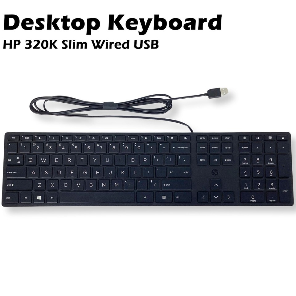 HP Smart Buy Wired 320K Slim Keyboard Black 108 Keys USB-A HSA-C001K ...