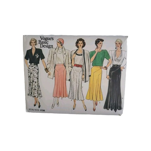 Vtg Vogue Basic Designs Sewing Pattern 1726 Missed Fitted For Flare ...