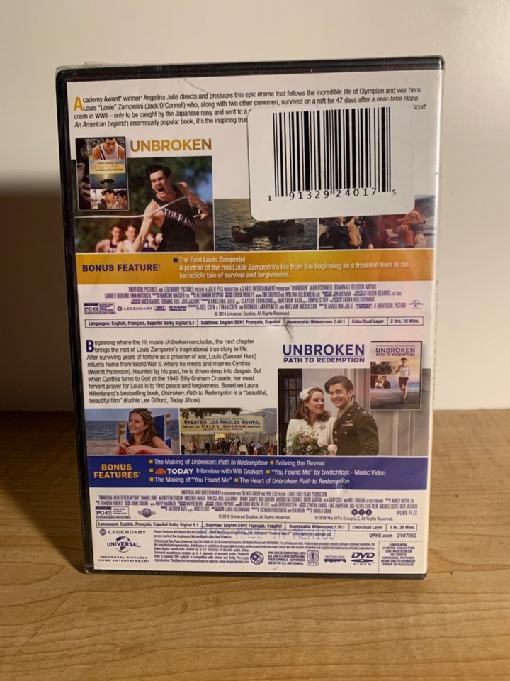 Unbroken 2-Movie Collection (DVD) widescreen………....BRAND NEW & SEALED ...