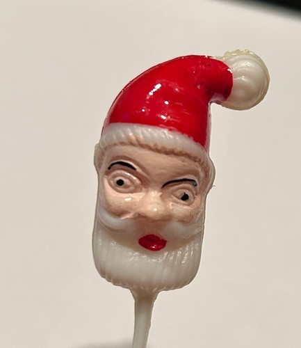 Vintage Christmas 3D Old Fashioned SANTA Head Cupcake Cake Picks 70 80 ...