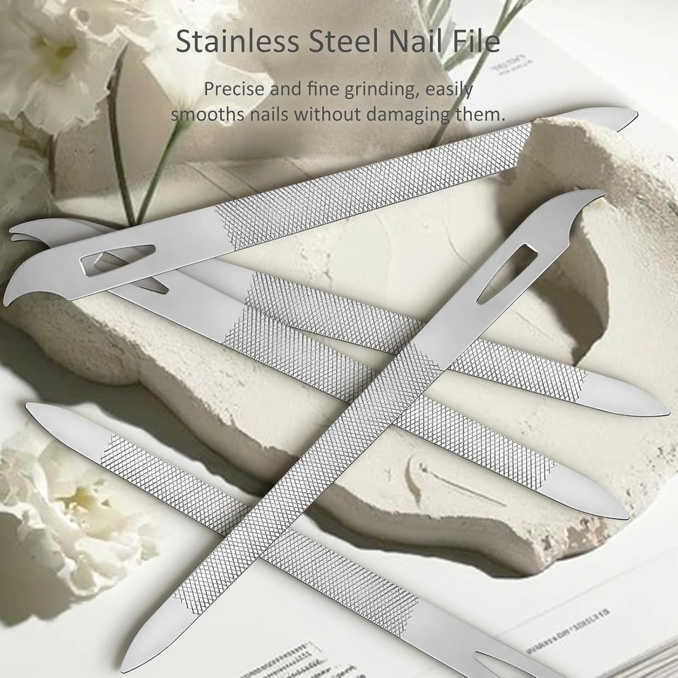 10 Pcs Stainless Steel Double-sided Metal Nail Files for Fingernails ...