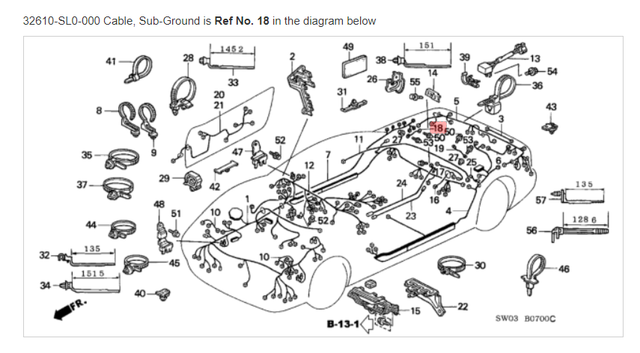 32610-SL0-000 Honda Cable 32610SL0000 Genuine OEM Part for sale online ...