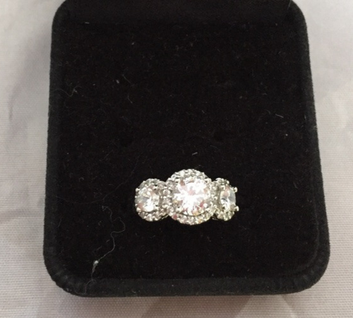 Sparkly Sterling Silver Diamonique ring size 6 | eBay