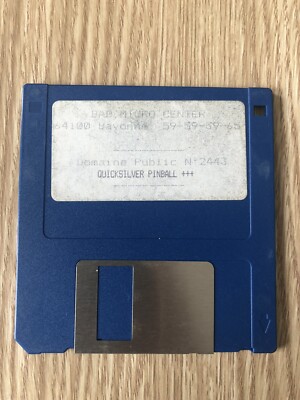 QUICKSILVER PINBALL GAME COMMODORE AMIGA 500 DISQUETTE RARE ONLY 1 ON ...