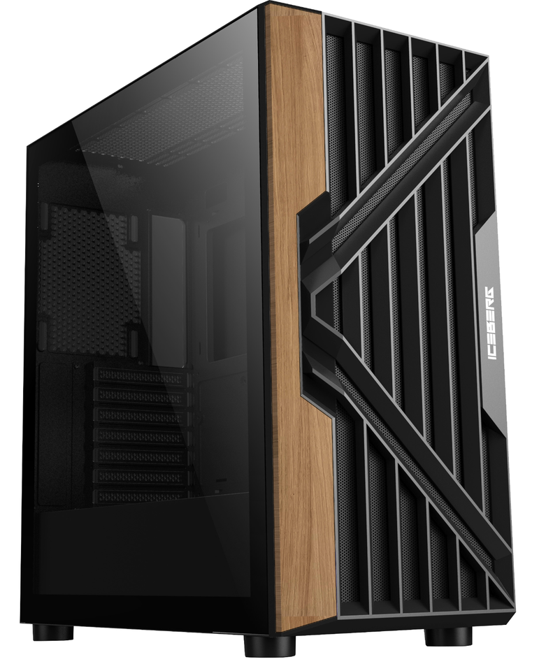 Iceberg Gaming PC Case Wood Vector seven aRGB fans Full Tower EATX With ...