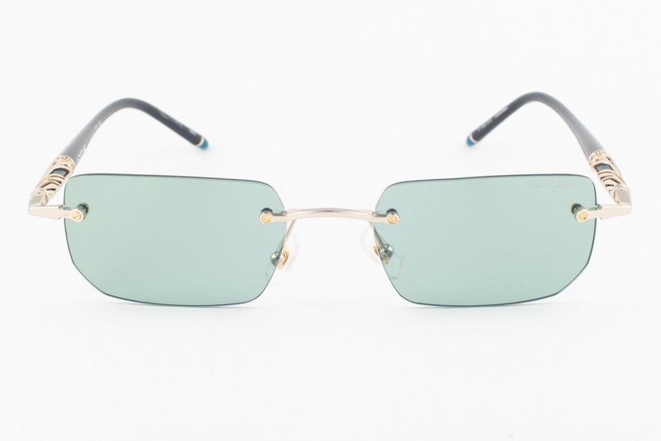MontBlanc 348S 002 Gold Black / Green Sunglasses MB0348S 002 54mm | eBay