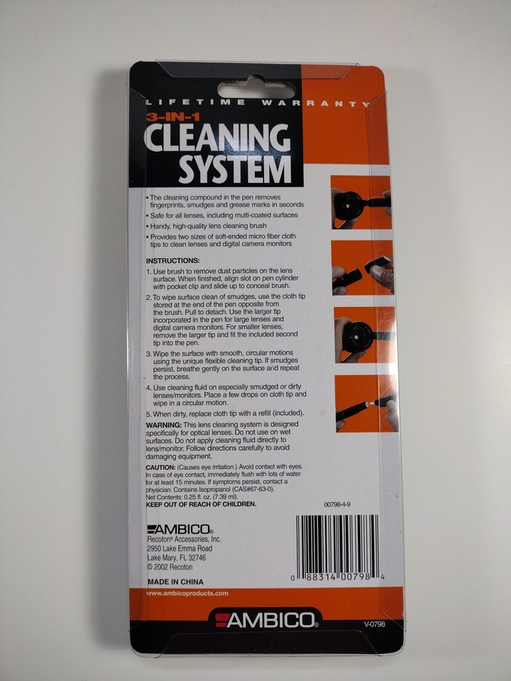 Ambico Lens Cleaning Pen Kit System for Digital SLR Cameras DSLR ...