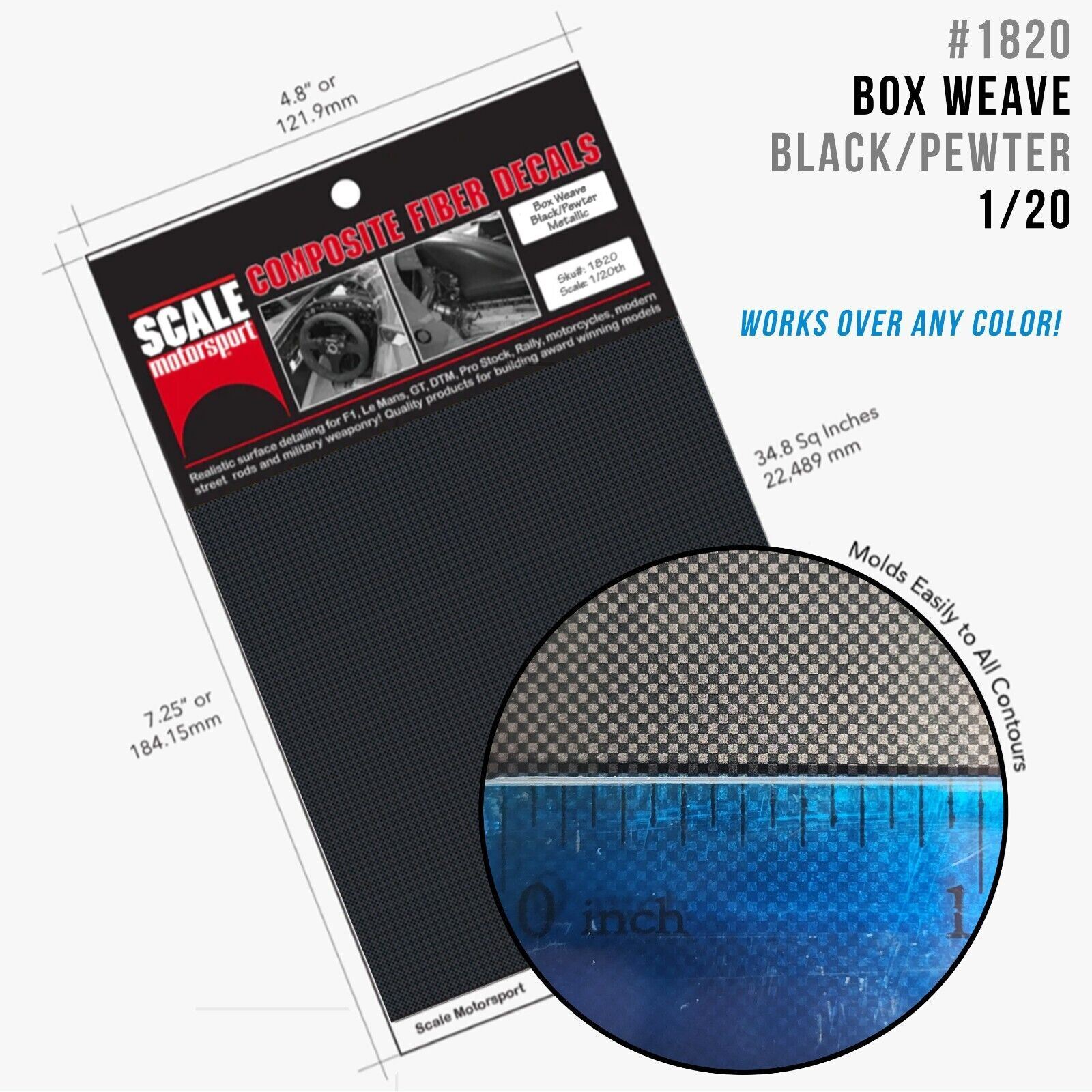 SCALE MOTORSPORT CARBON FIBER WaterSlide Decal 1/12 1/24 1/64 for Hot ...