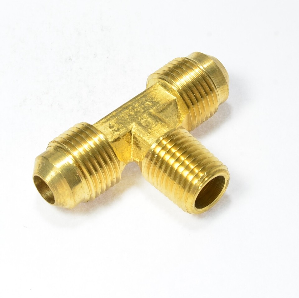 Branch Tee T Sae 45 Gas Flare 3/8 to 1/4 Male Npt Pipe Propane Lng Hvac ...
