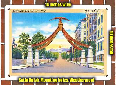 Metal Sign - Utah Postcard - Eagle Gate, Salt Lake City, Utah | eBay