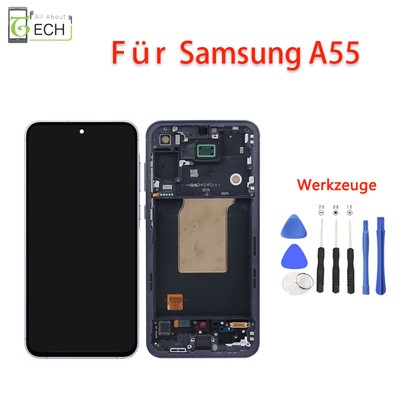 Für Samsung Galaxy A55 A556 LCD Display (OLED) mit Rahmen Touchscreen ...
