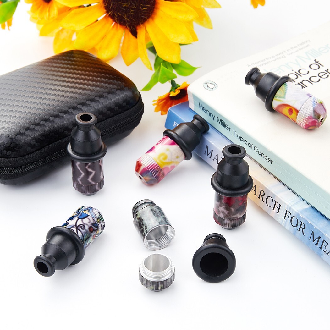 6 Pc Sneak a Toke Mini One Hitter Metal Tobacco Portable Smoking Pipe ...