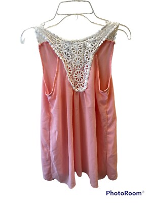 Guess Top Girls teen sz 14 Peach Blouse Lace Diamond trim Clothes | eBay