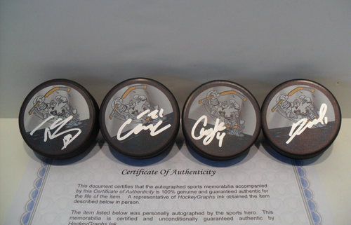 Anaheim Ducks 4 Signed Pucks Troy Terry Isac Lundestrom Fowler Lukas ...