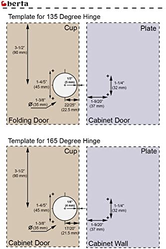 (2+2) 135/165 Degree Hinges Combination, Full Overlay, 2-Cam 4-Way ...