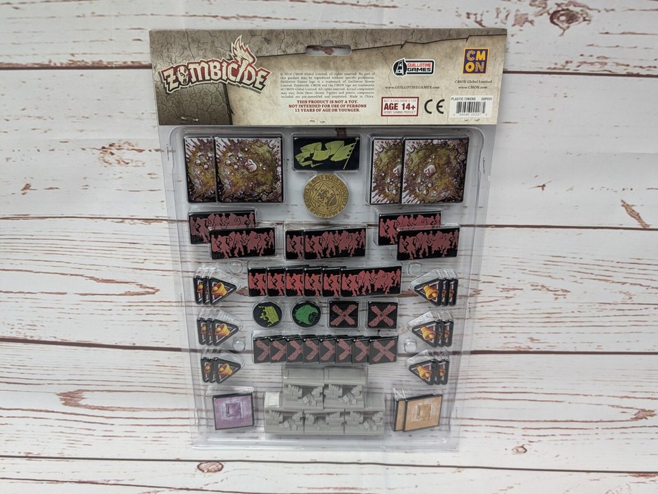 Zombicide Green Horde 62 Piece Plastic Token Pack Metal Coin Black ...