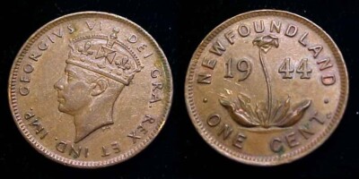 NEWFOUNDLAND 1944 C One Cent XF+ | eBay