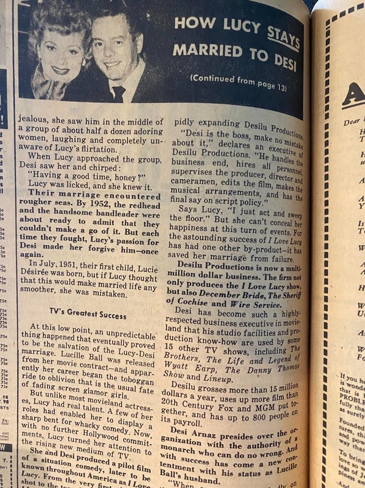 Behind the Scene Magazine issue Number #1 May 1957 Lucille Ball & Desi ...