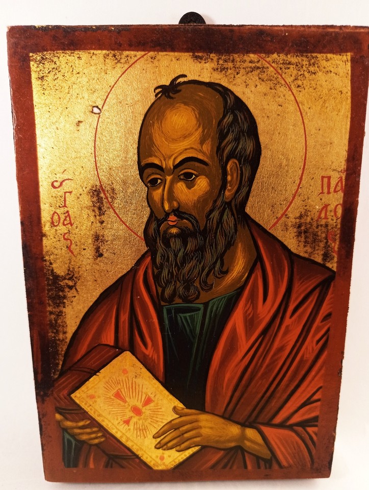 Byzantine Vintage Handmade Greek Orthodox Saint Paul The Apostle Icon ...