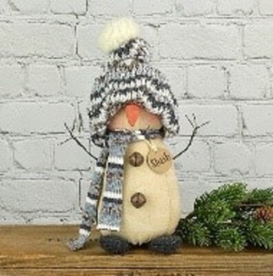 New w/ tags Honey and Me Slush Snowman-rustic snow man scarf hat bells ...