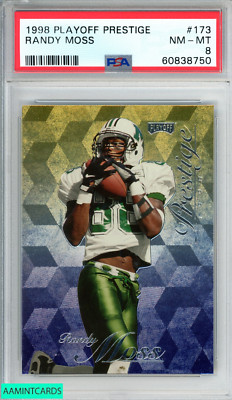 1998 PLAYOFF PRESTIGE RANDY MOSS #173 ROOKIE RC VIKINGS HOF PSA 8 NM-MT ...