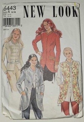 New Look Sewing Pattern 6443 Uncut Misses Jacket w/Length & Sleeve ...