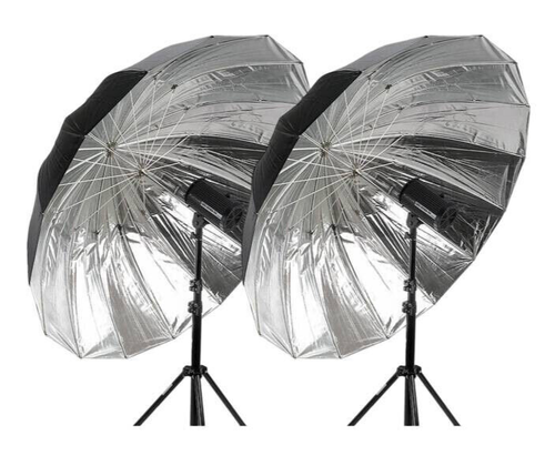 Parabolic Photography Umbrella for Photo/Video 59" Silver Translucent ...