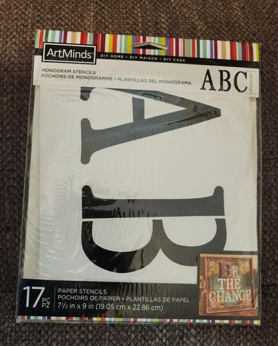 Art Minds Monogram 5" x 3" Paper STENCILS DIY17 pieces 7 1/2"x 9 ...