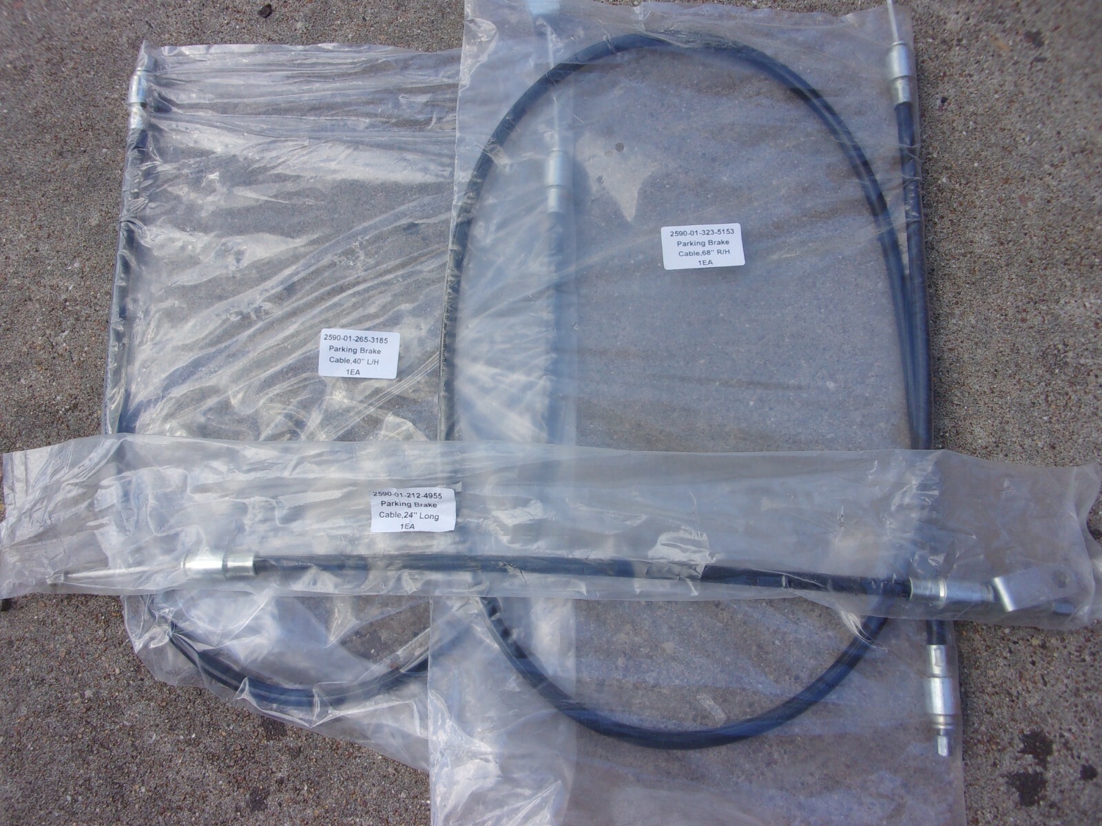 HMMWV HUMMER H1 PARK BAKE CABLE SET LEFT, RIGHT SIDE AND EMERGENCY ...