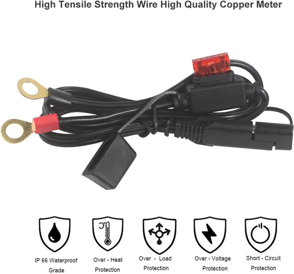 3 Packs Battery Terminal Ring Sae Connector Harness Charger Cable ...