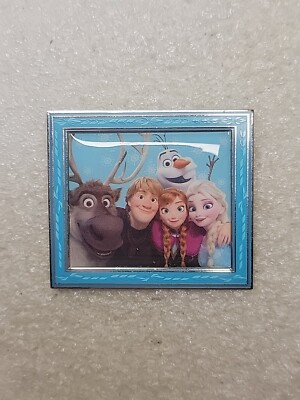 Disney Park Pin Frozen Family Photo Blue Frame 2019 Anna Elsa Sven Olaf ...