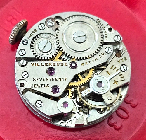 Vintage VILLEREUSE GARON 17J Watch Movement (BALANCE RUNS WHEN ROTATED ...