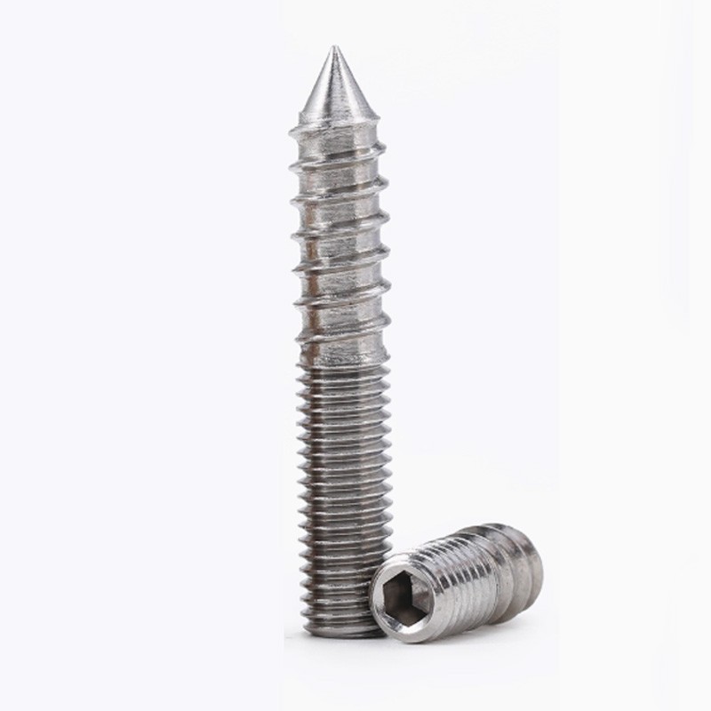 M4/M5/M6/M8/M10/M12 Steel Wood To Metal Dual Thread Dowel Screws Hanger ...