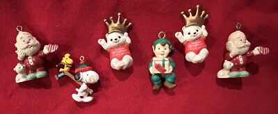 3 Hallmark Keepsake Miniature Ornaments & 3 Others: Bears -Santa’s- Elf ...