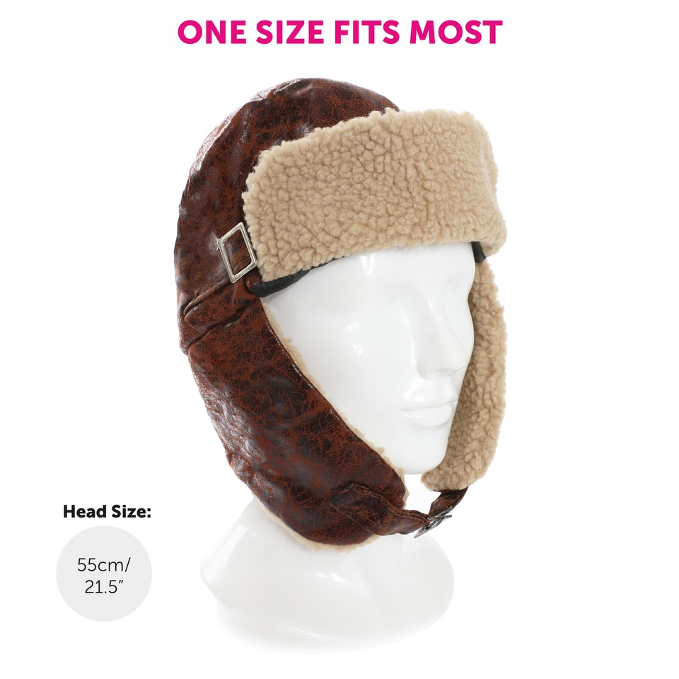FLYING HELEMT FIGHTER PILOT SHEEPSKIN AVIATOR HAT AND GOGGLES BIGGLES ...