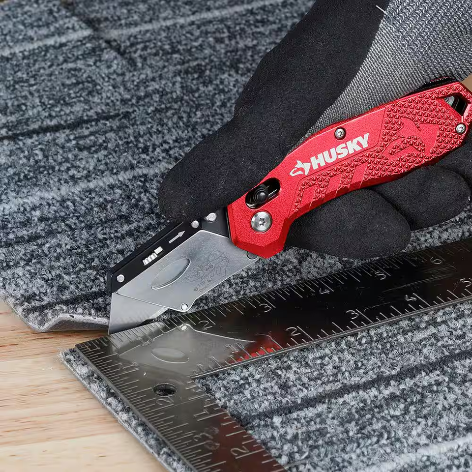 Husky Rapid Lock Utility Knife with Aluminum Body and 10 Replacement ...