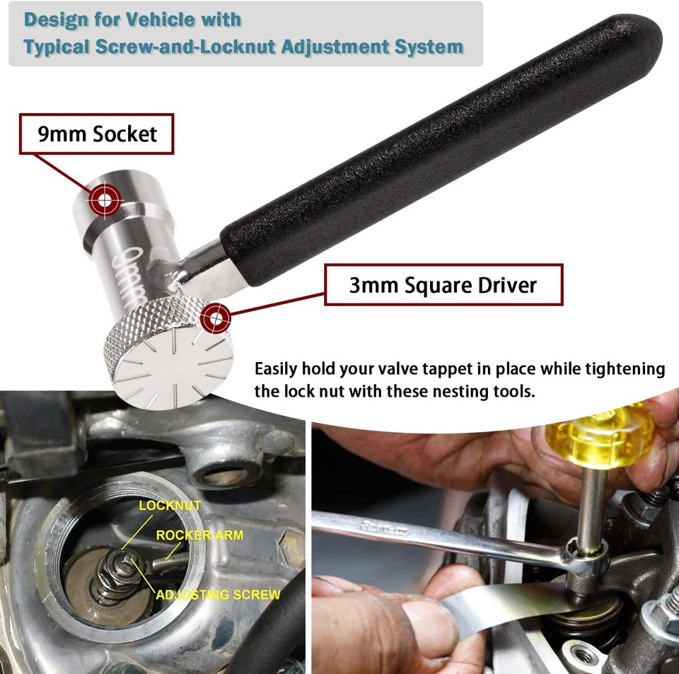 Valve Tappet Adjusting Tools 3mm Square Adjuster With Wrench for ATVs ...