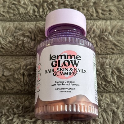 Lemme Glow Hair, Skin & Nails Gummies Biotin & Collagen 60 Count - 12/ ...