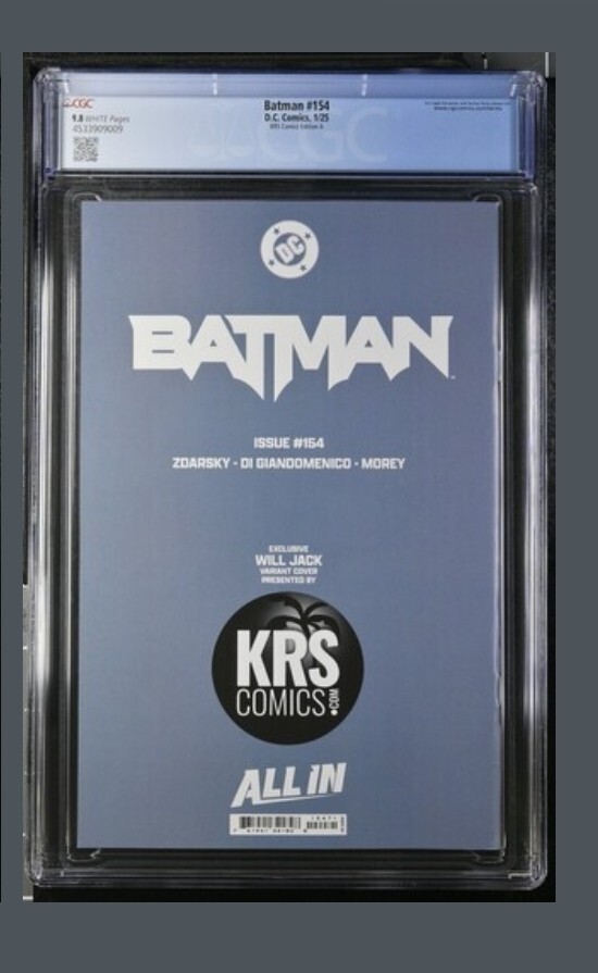 🔥 Batman #154 CGC 9.8 Graded Will Jack Variant Cover A Limited /1500 🔥 ...