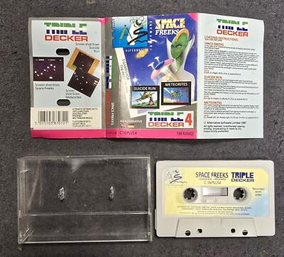 RARE - Commodore 16 Plus 4 / C16 +4 Triple Decker 4. 3 x Game Cassette ...